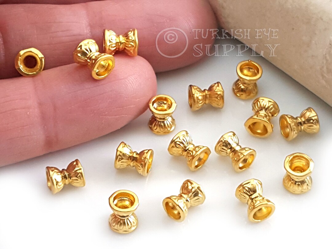 Gold Bead Caps, Two Sided Bead Caps, Gold Jewelry Supplies, Double Caps ...