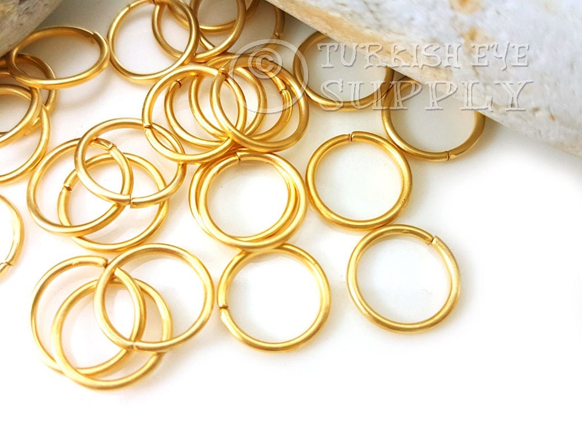 Gold Jump Rings 10mm Jump Rings 22k Gold Plated Jump Rings | Etsy