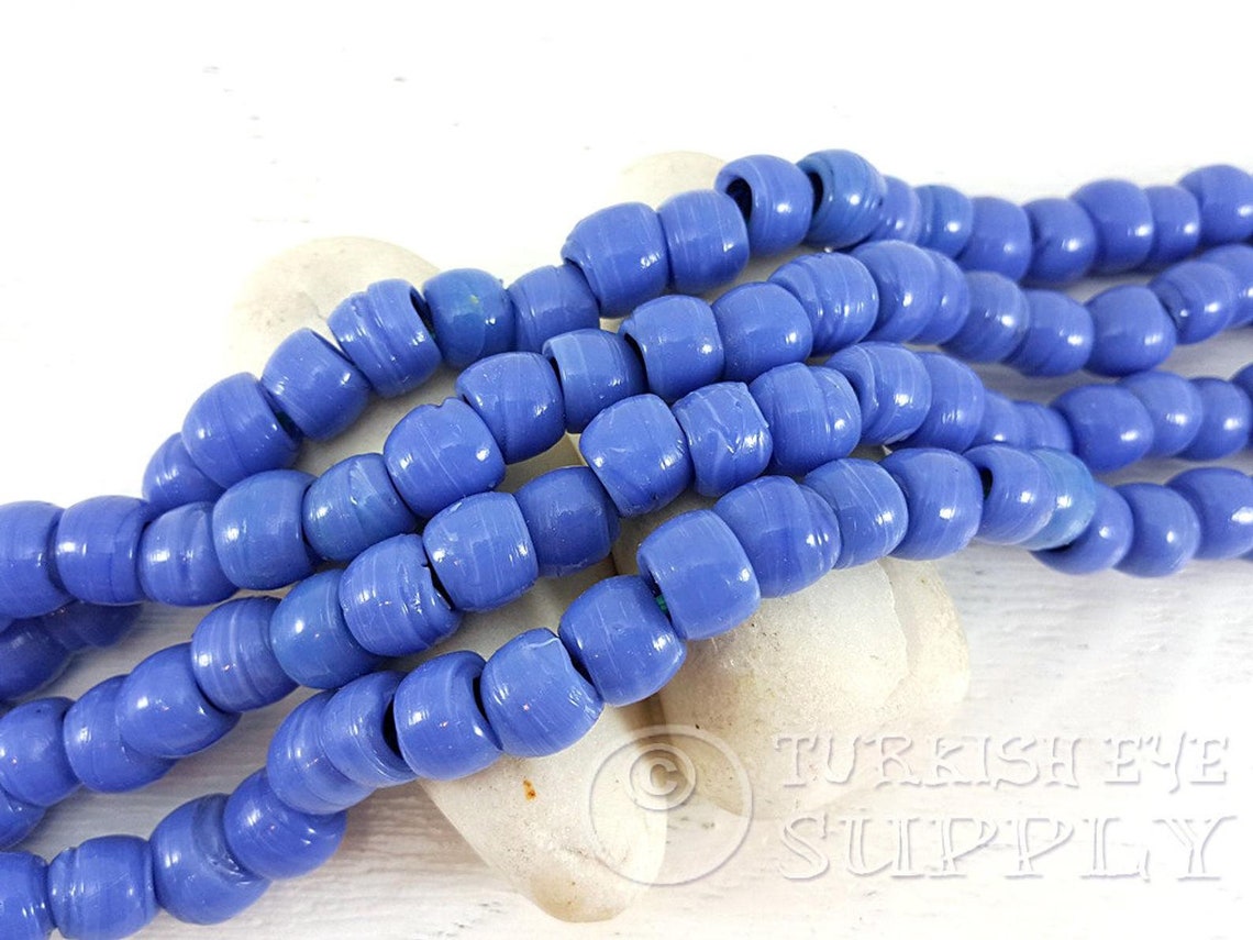 Blue Round Glass Beads, Glass Ball Beads, Artisan Handmade, Traditional ...