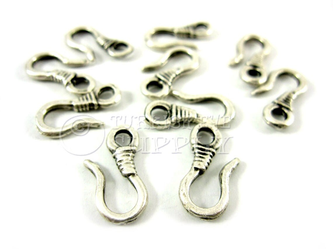 Silver Hook Clasps Fish Hook Clasps Bracelet Findings | Etsy