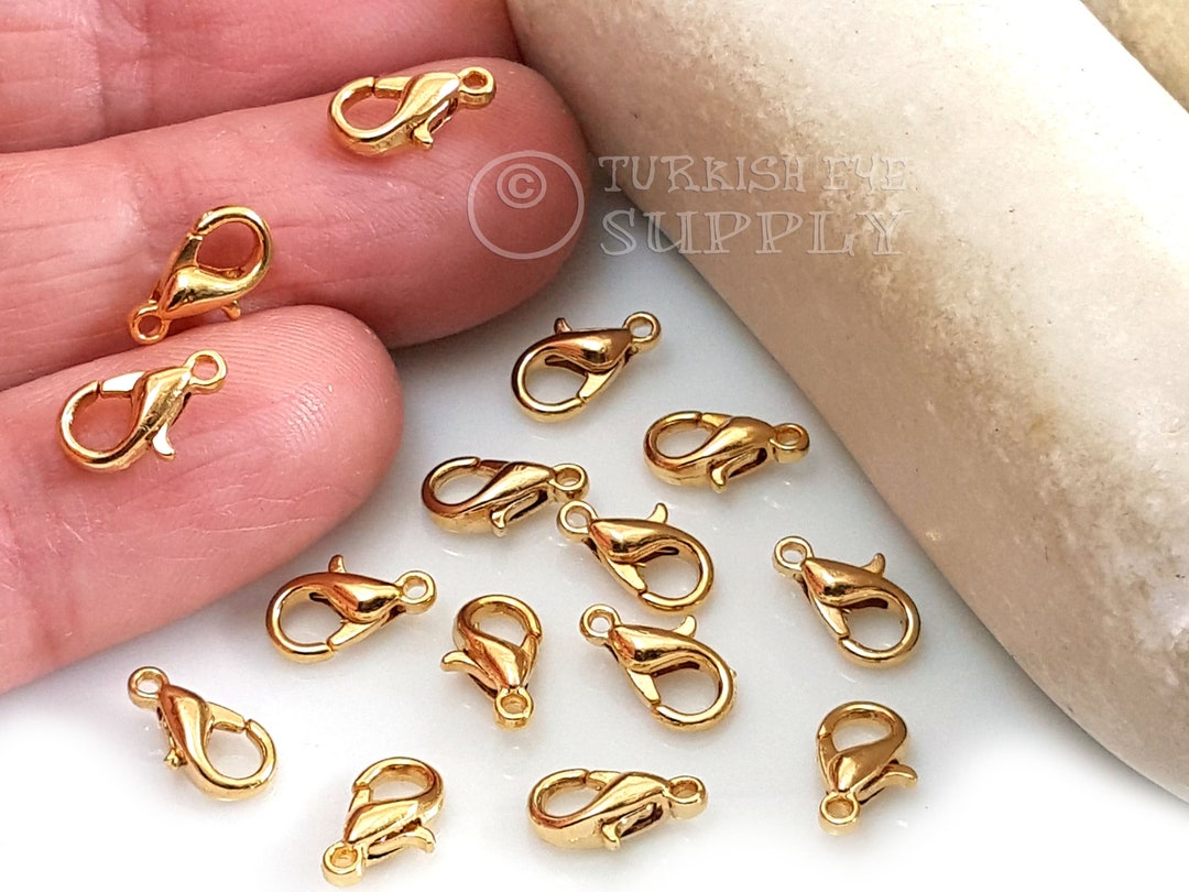 Shiny Gold Parrot Clasp, Gold Lobster Clasp, 6x10mm, 22k Gold Plated ...