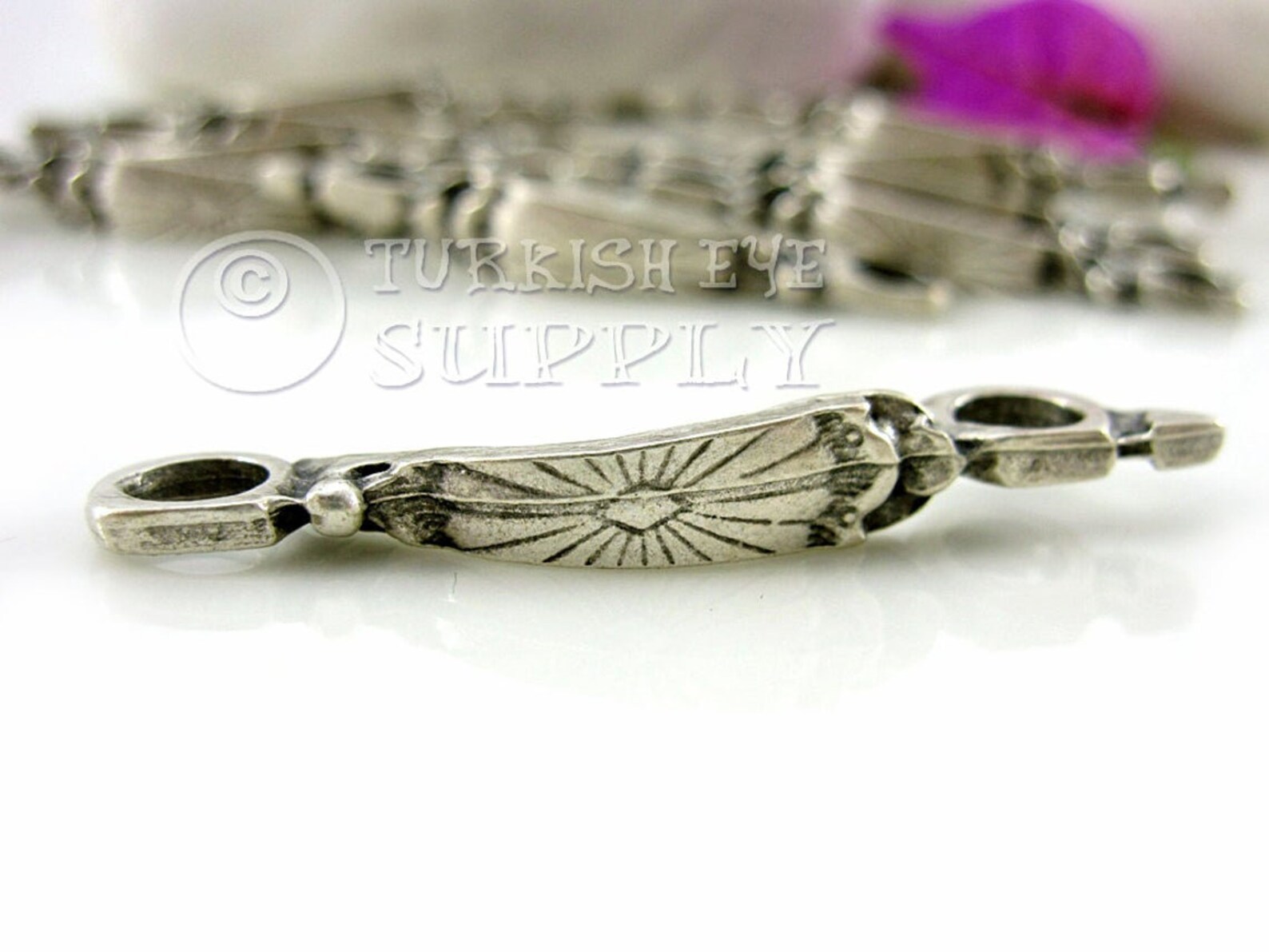 Silver Necklace Connector, Curved Flat Bar Connector, Necklace ...