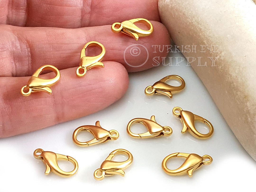 Gold Parrot Clasps, Gold Lobster Claw Clasp, 14x7mm, 22k Gold Plated ...