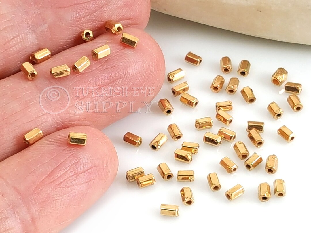Tiny Tube Beads, Mini Gold Tube Beads, Gold Plated CCB, 100pc - Etsy