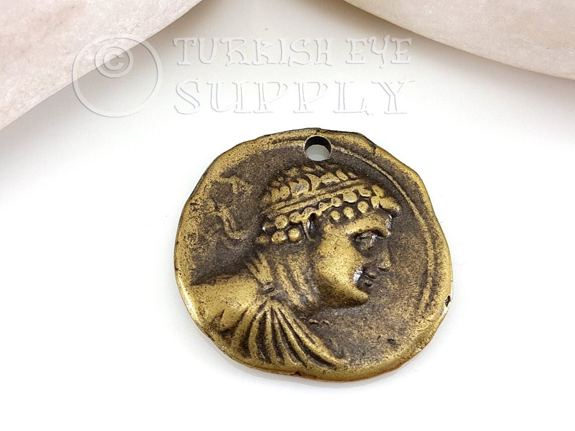 Greek Medallion Pendant Ancient Greek Coin Pendant Bronze | Etsy
