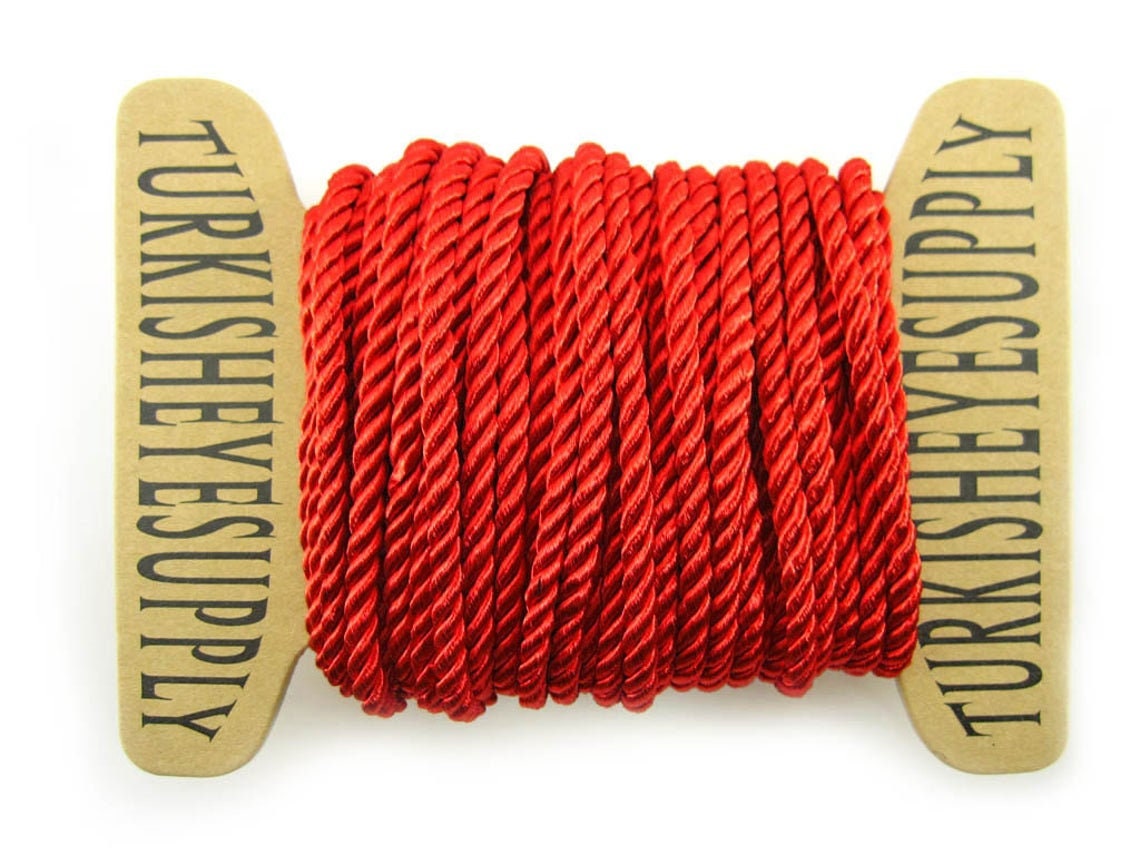 Silk Braid Cord Red Cord Twisted Silk Rope 3.5mm Cord 1 | Etsy