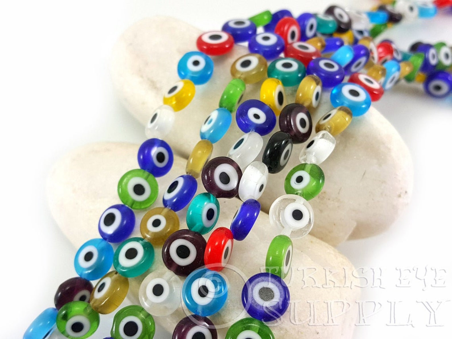Evil Eye Beads Multicolor 8mm Evil Eye Beads Round Evil Eye - Etsy