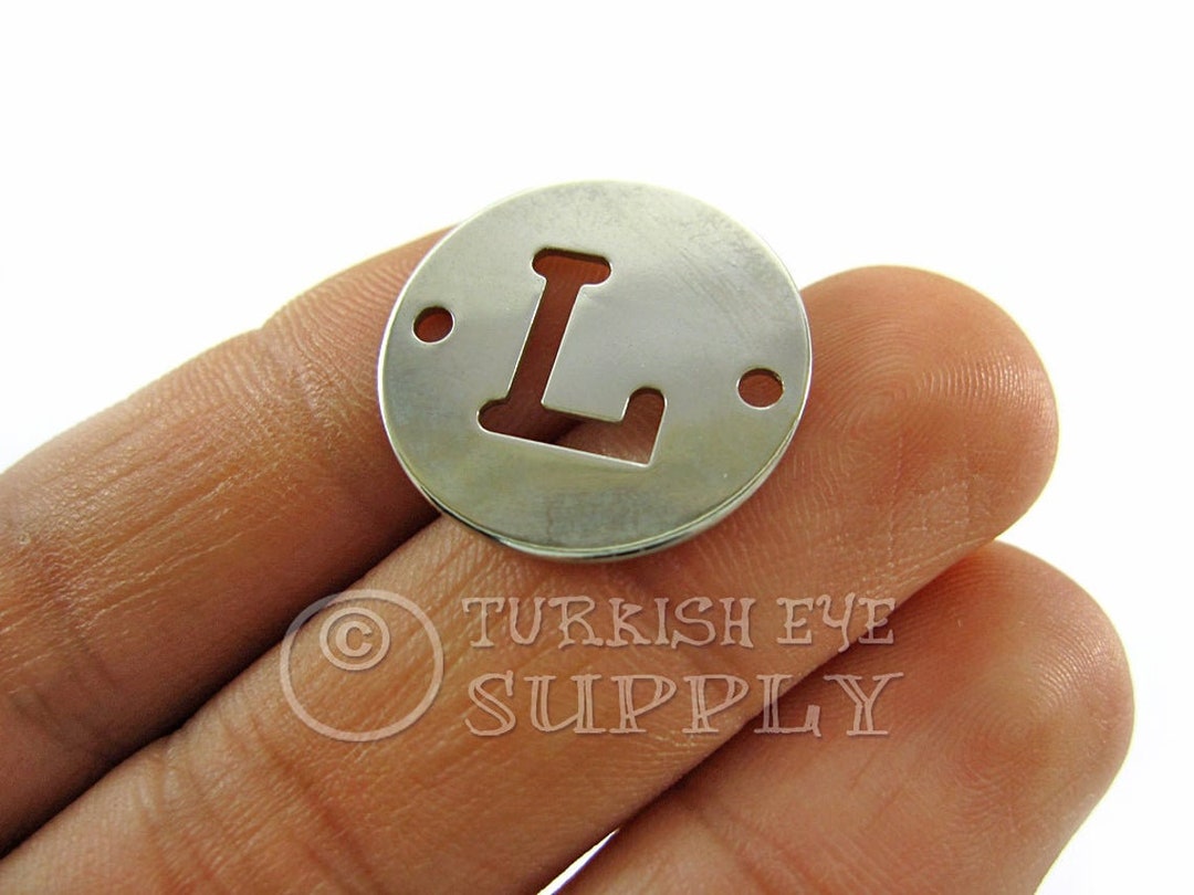 Buy Letter L, Rhodium Plated, A-Z Initial, Bracelet Connector ...