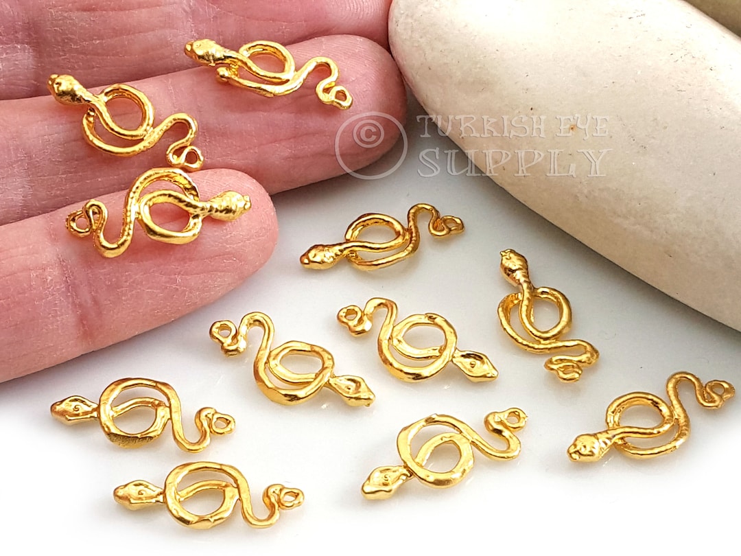 Mini Snake Charms, Gold Snake Charms, Snake Findings, 6 Pc - Etsy