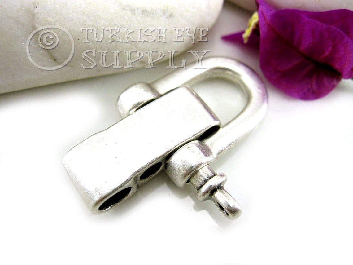 Silver Adjustable U Lock Clasp Bracelet Clasp Rope Cord - Etsy UK