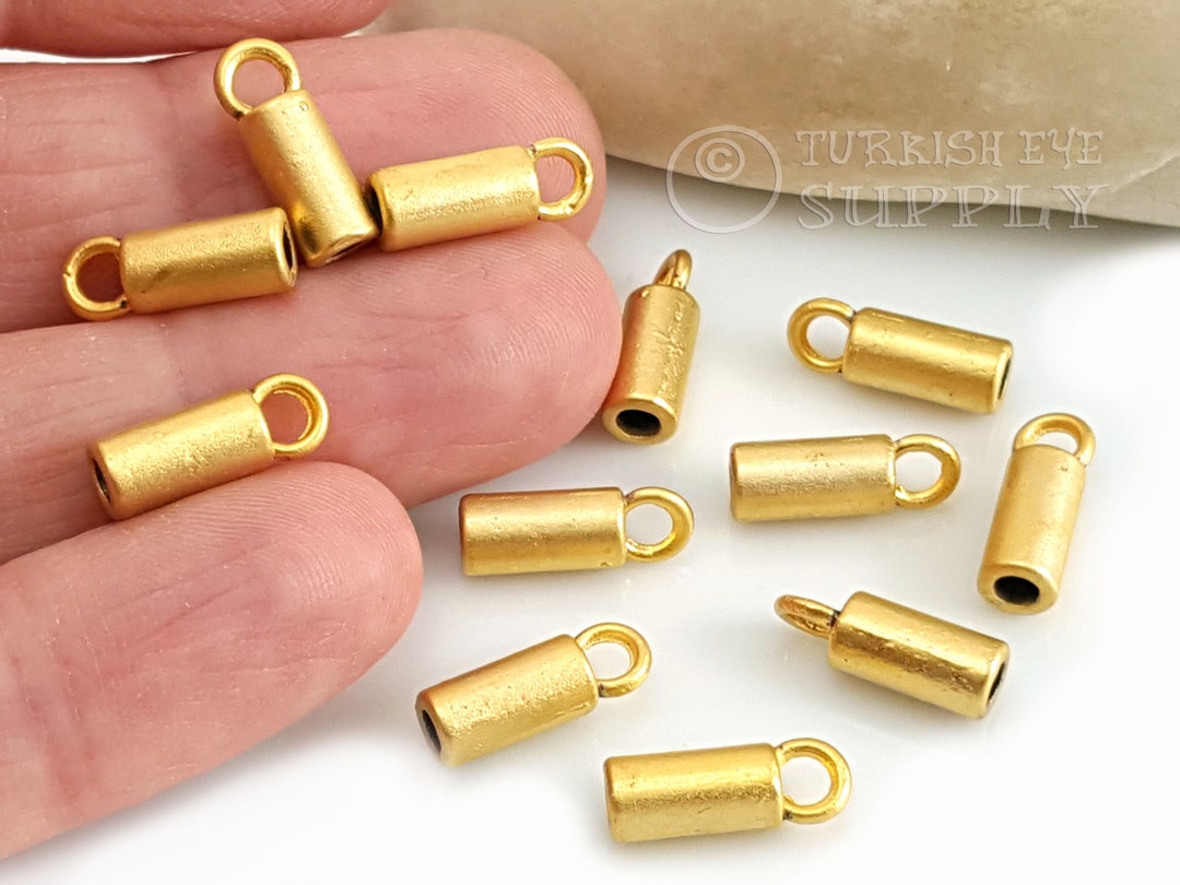 Gold Cord End Caps, 22k Gold Plated Bead Caps, Gold Tassel Caps, Gold ...