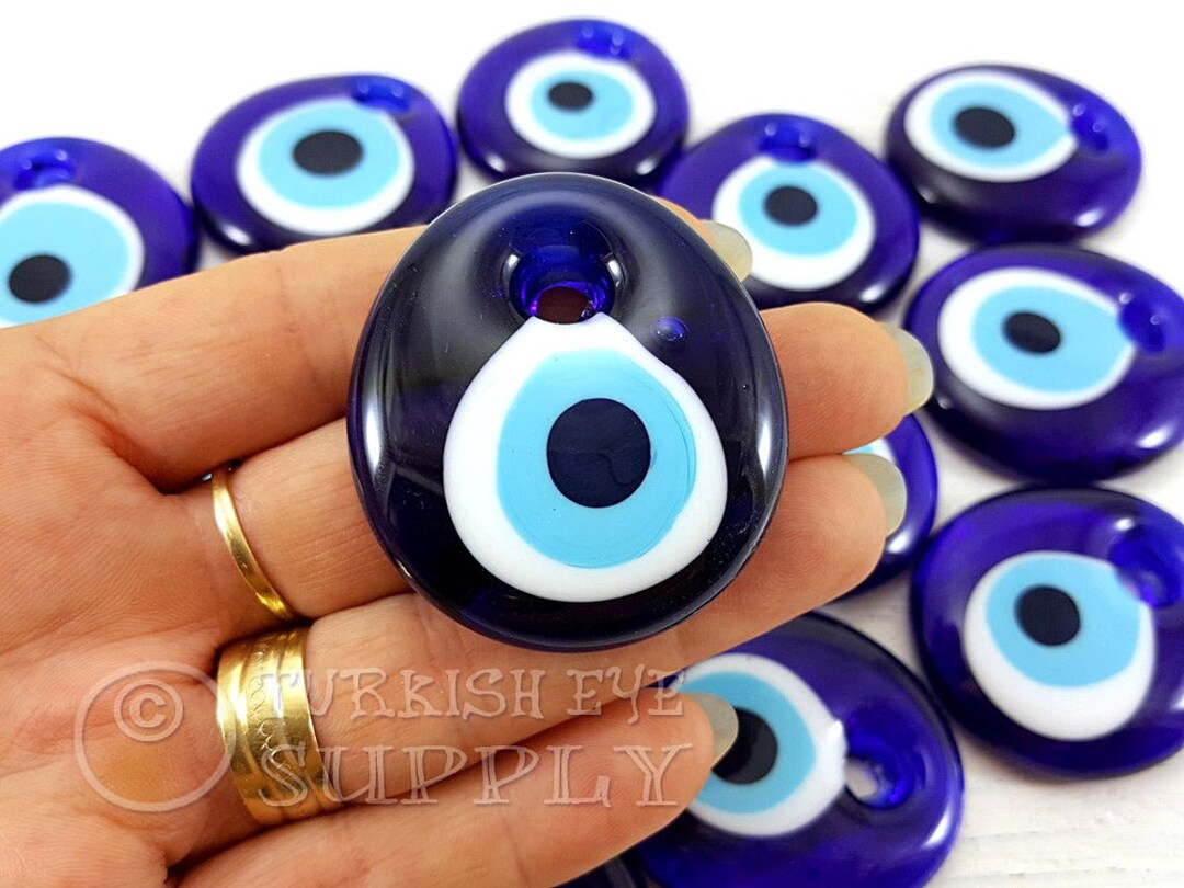 Blue Evil Eye, Handmade Round Evil Eye, Glass Evil Eye Pendant, Home ...