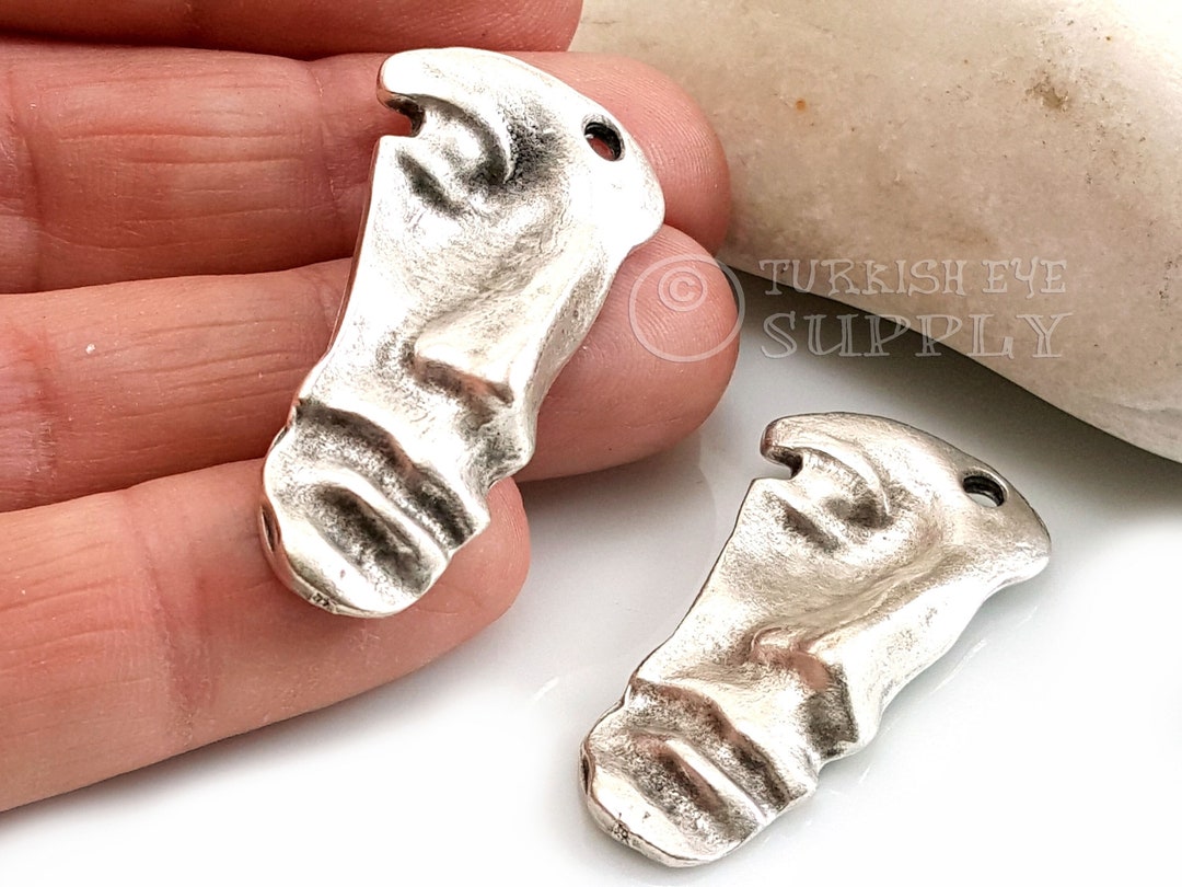 Silver Mask Pendant, Silver Face Charm, Mask Charm, Earring Charms ...