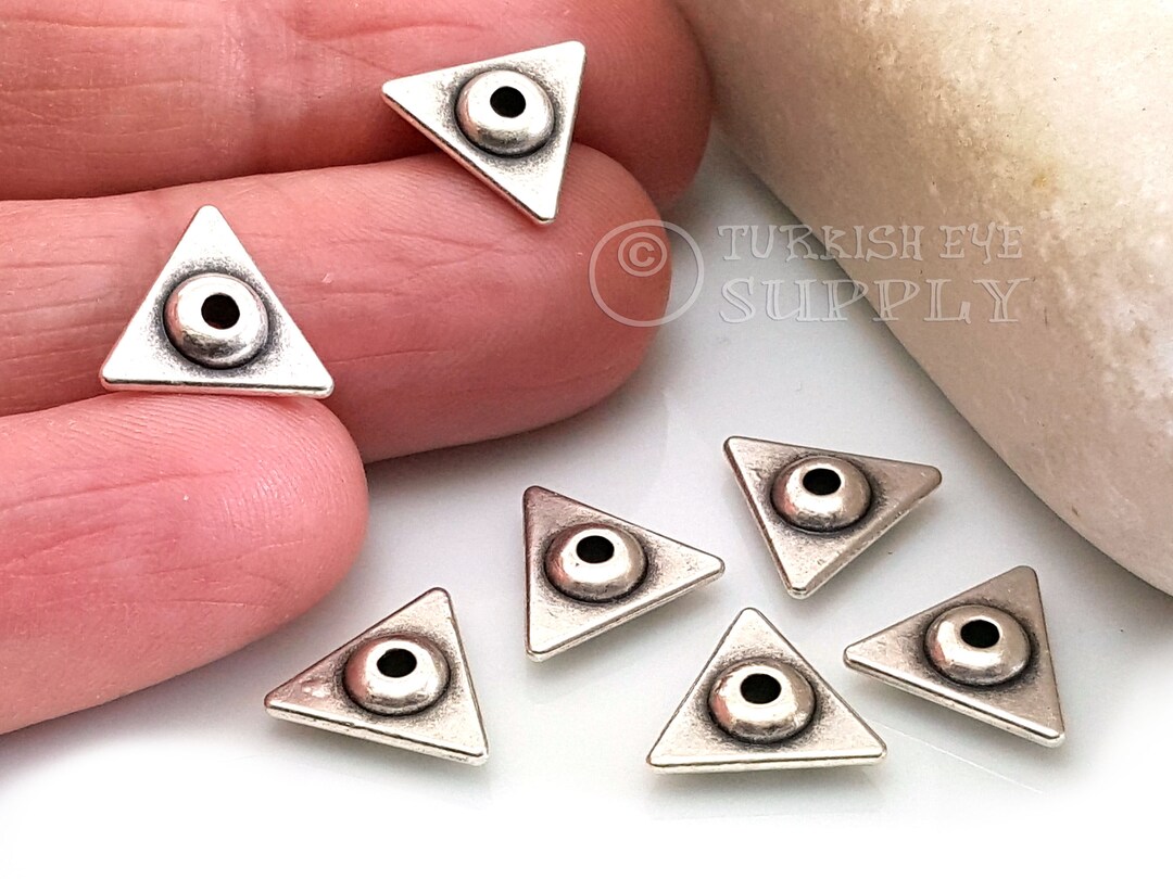 Triangle Bead Spacers, Silver Plated Beads, Flat Triangle Spacer Beads ...