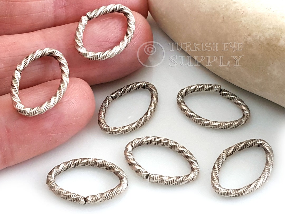 Silver Jump Rings, Large Oval Jump Rings, Oval Connectors, Oval Split ...