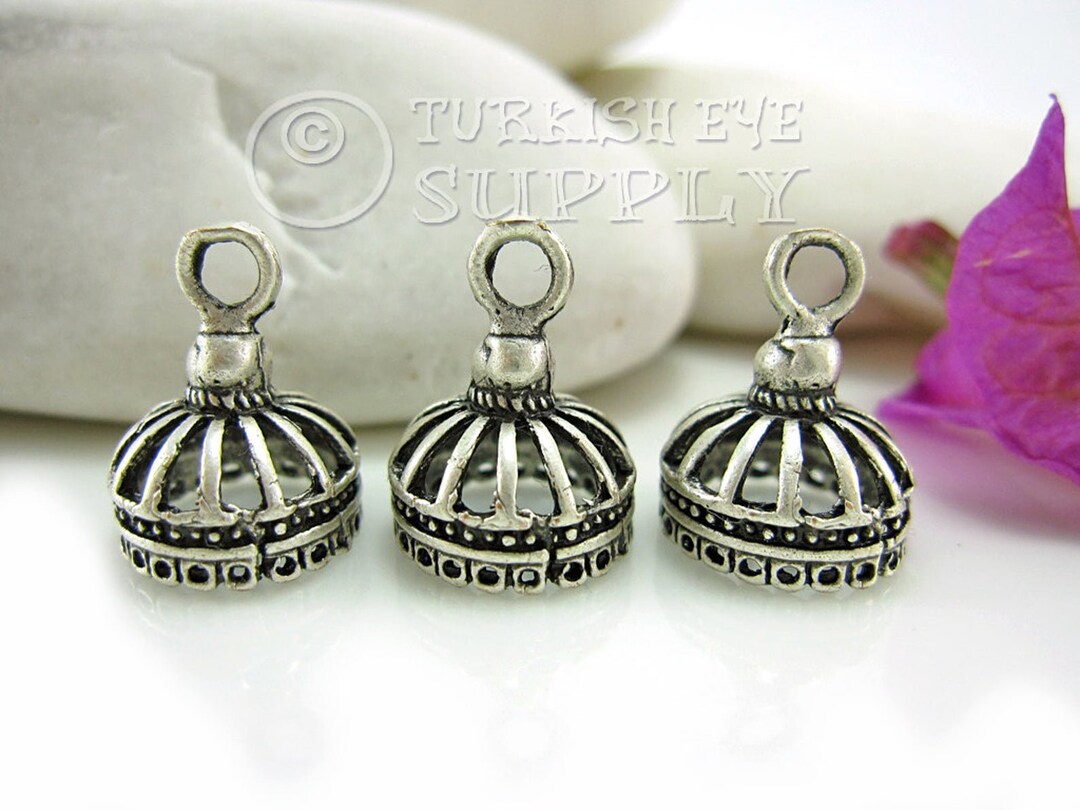 Silver Tassel Cap, Silver Bead Cap Findings, Tassel Findings, 3 Pc - Etsy