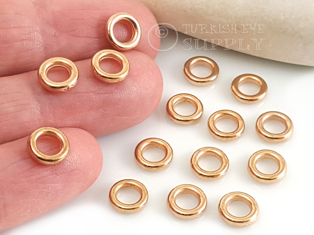 Gold Hoop Beads, Tiny Hoop Charms, Gold Plated CCB, Hoop Spacers, Gold ...