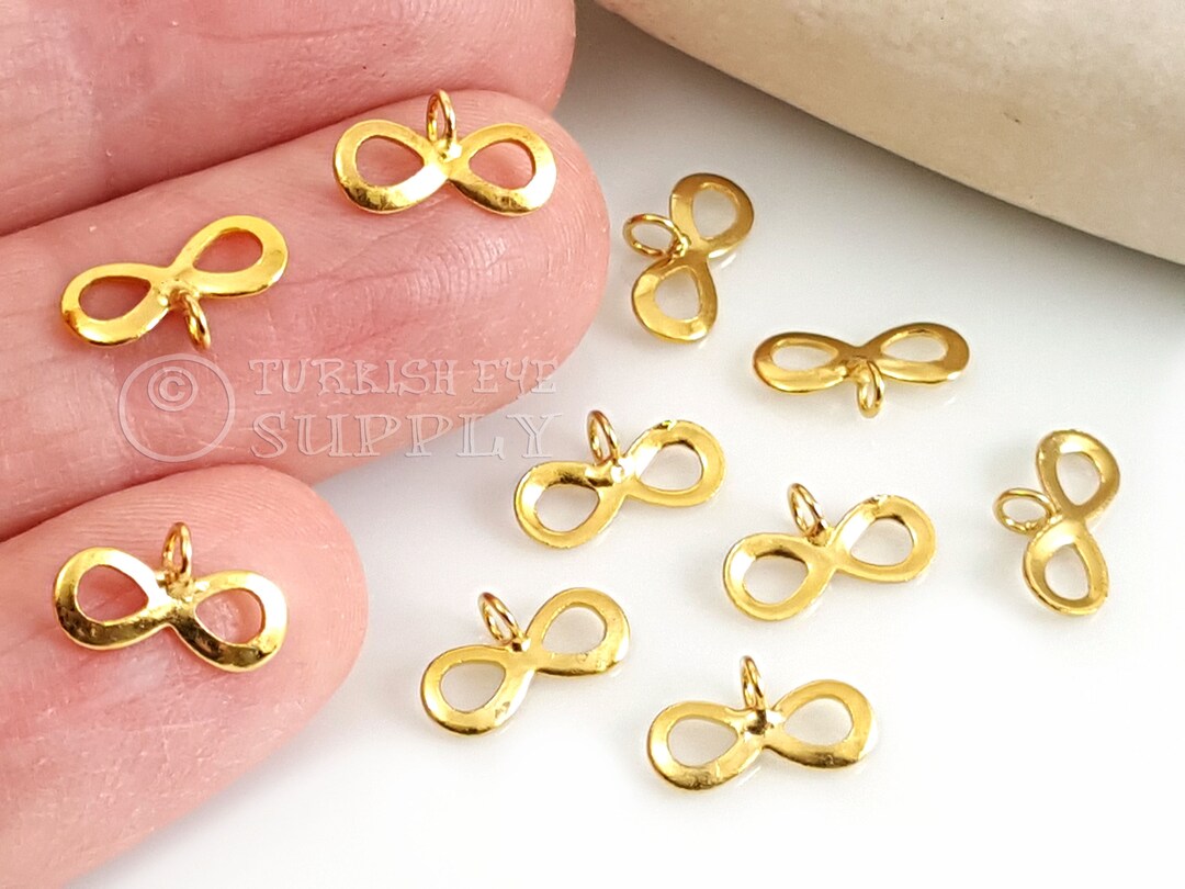 Gold Infinity Charms, Tiny Infinity Charms, Dainty Infinity Charms ...