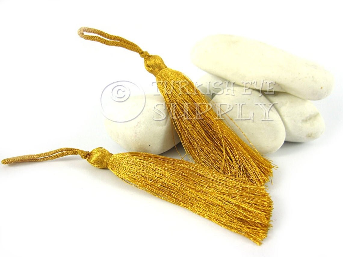 Golden Yellow Silk Tassel Turkish Tassel Hand Made Silk | Etsy