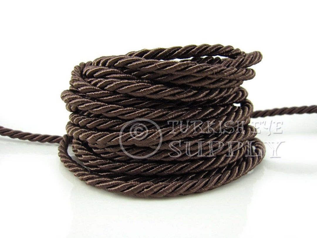 Silk Braid Cord, Brown Cord, Twisted Silk Rope, 3.5mm Cord, 1 Meter ...