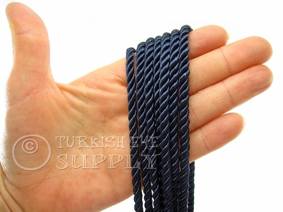 Silk Braid Cord Navy Blue Cord Twisted Silk Rope 3.5mm | Etsy