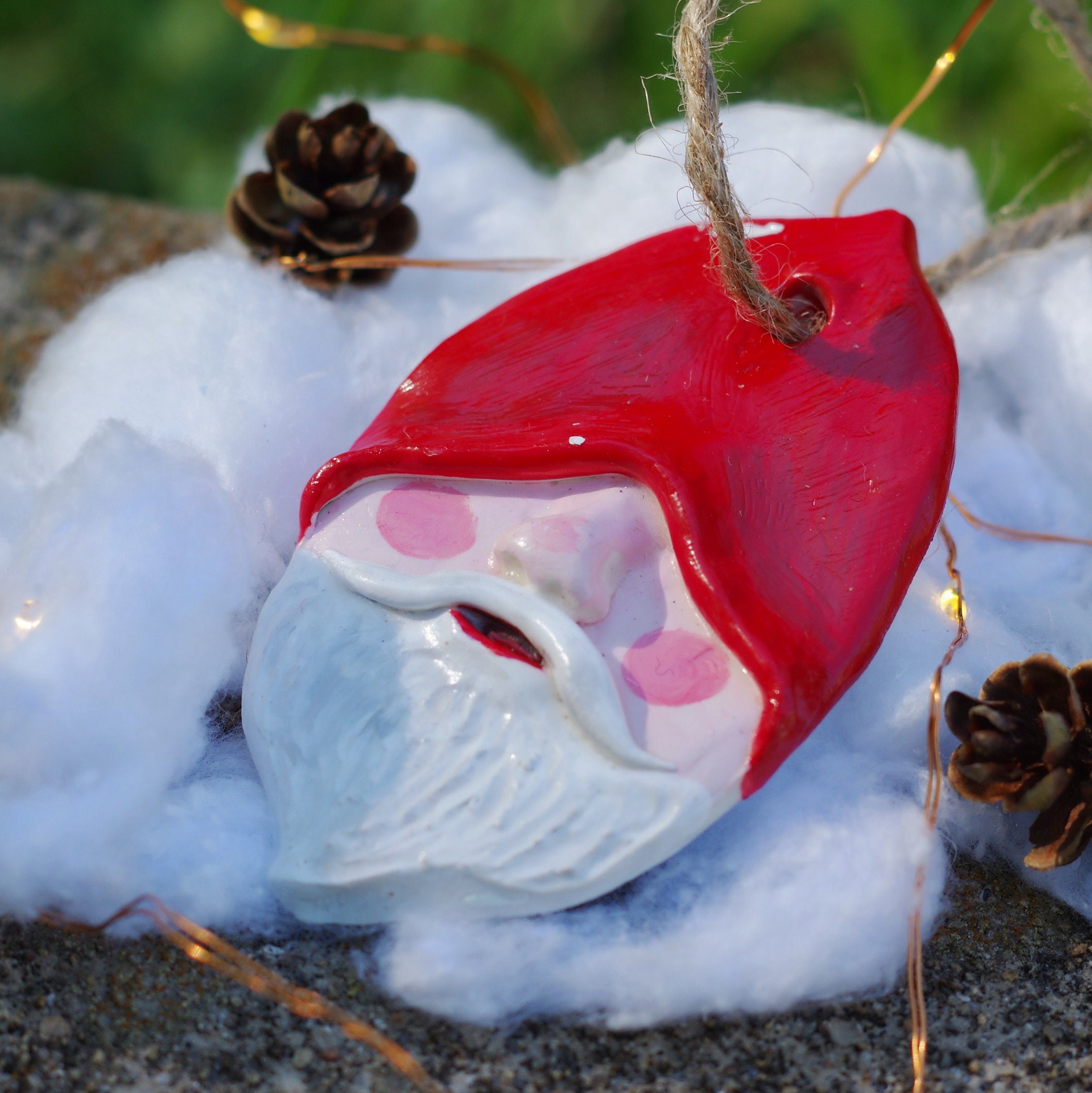 Rosy Cheeks Santa Gnome Ornament - Etsy