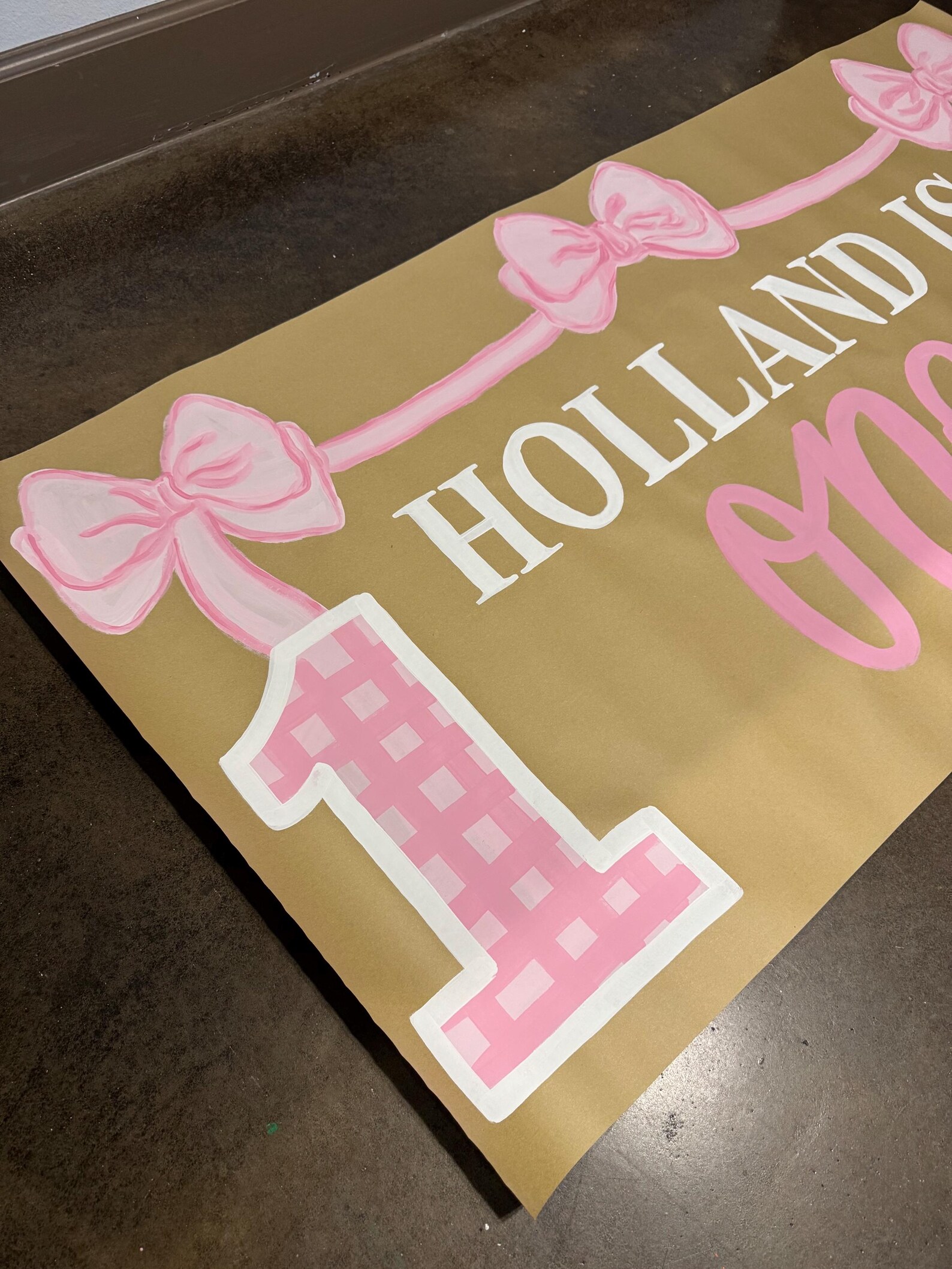 Custom Hand-painted Birthday Party Banner First Birthday Banner Girly ...