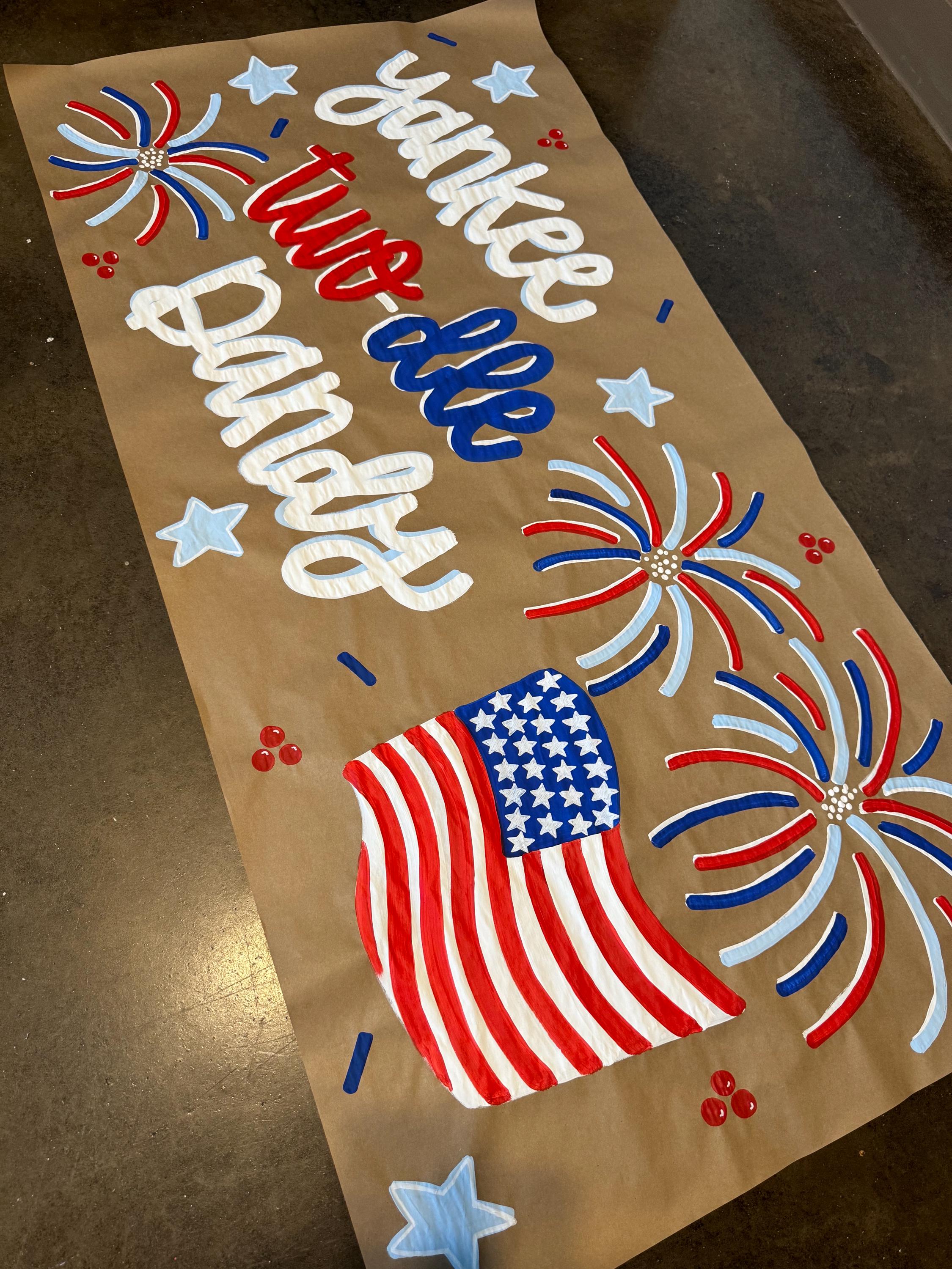 Custom Hand-painted Birthday Party Banner, Yankee Two-dle Party, July ...