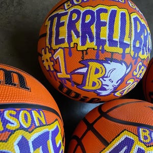 Custom Hand Painted Basketball Player Coach Senior Gift Painted Sports ...