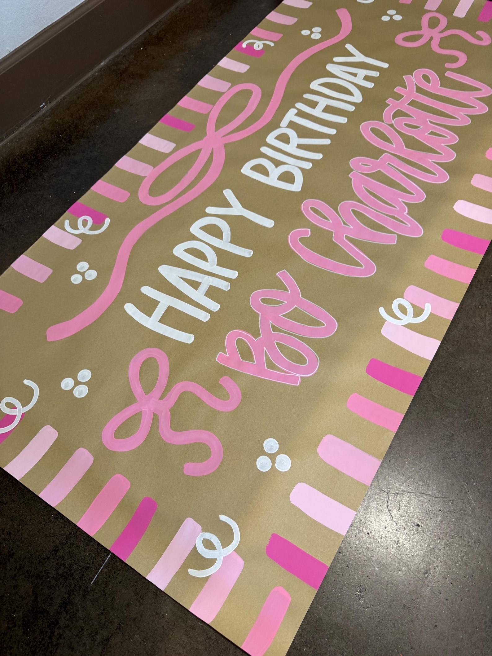 Custom Hand-painted Birthday Party Banner, Girly Birthday Banner, Kraft ...