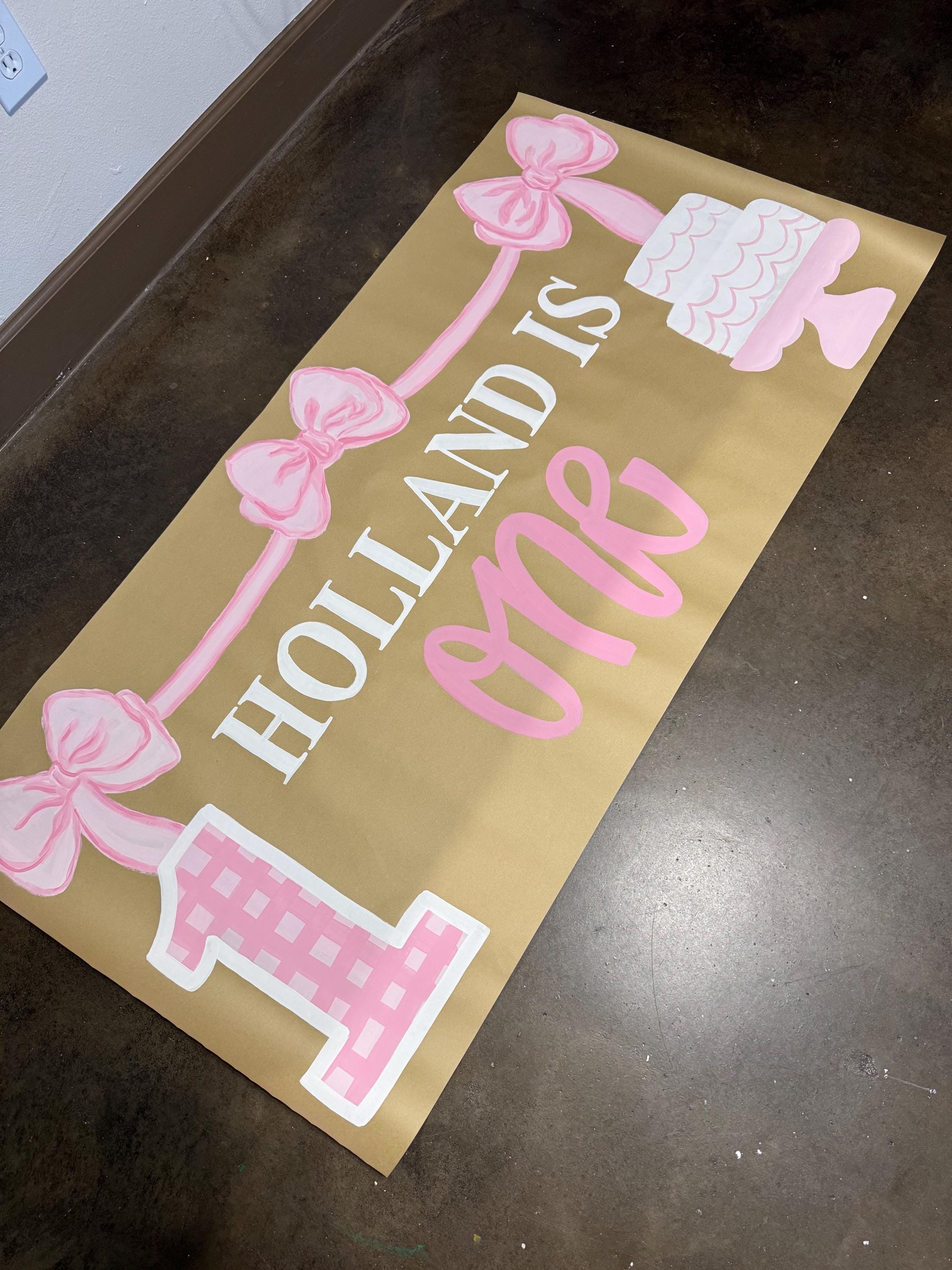 Custom Hand-painted Birthday Party Banner First Birthday Banner Girly ...