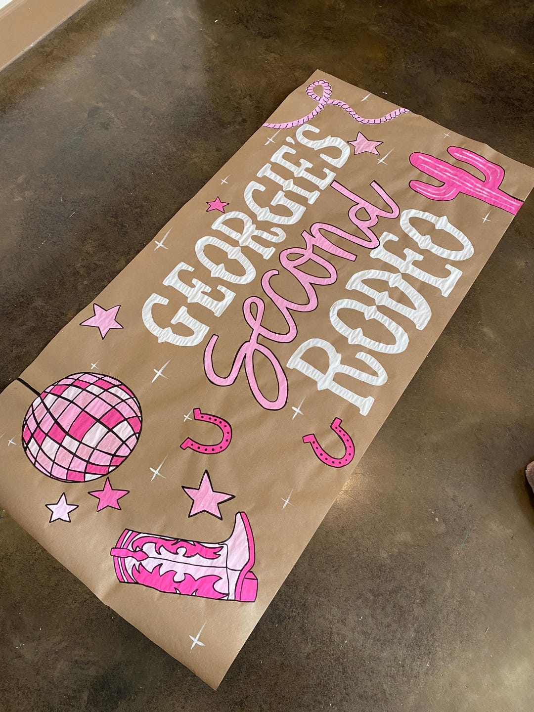 Custom Hand-painted Birthday Party Banner Rodeo Party - Etsy