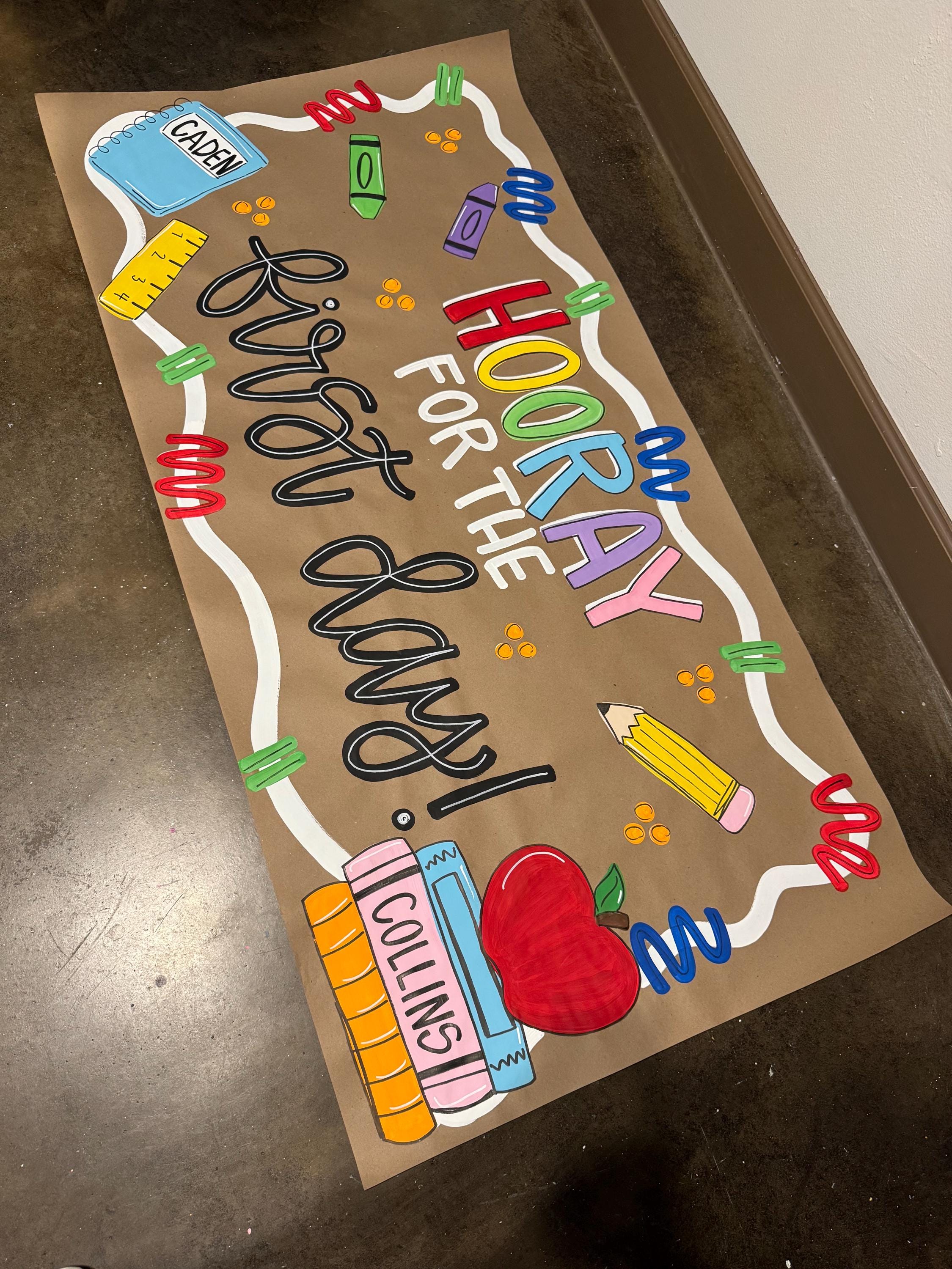 Custom Hand-painted First Day of School Banner - Etsy