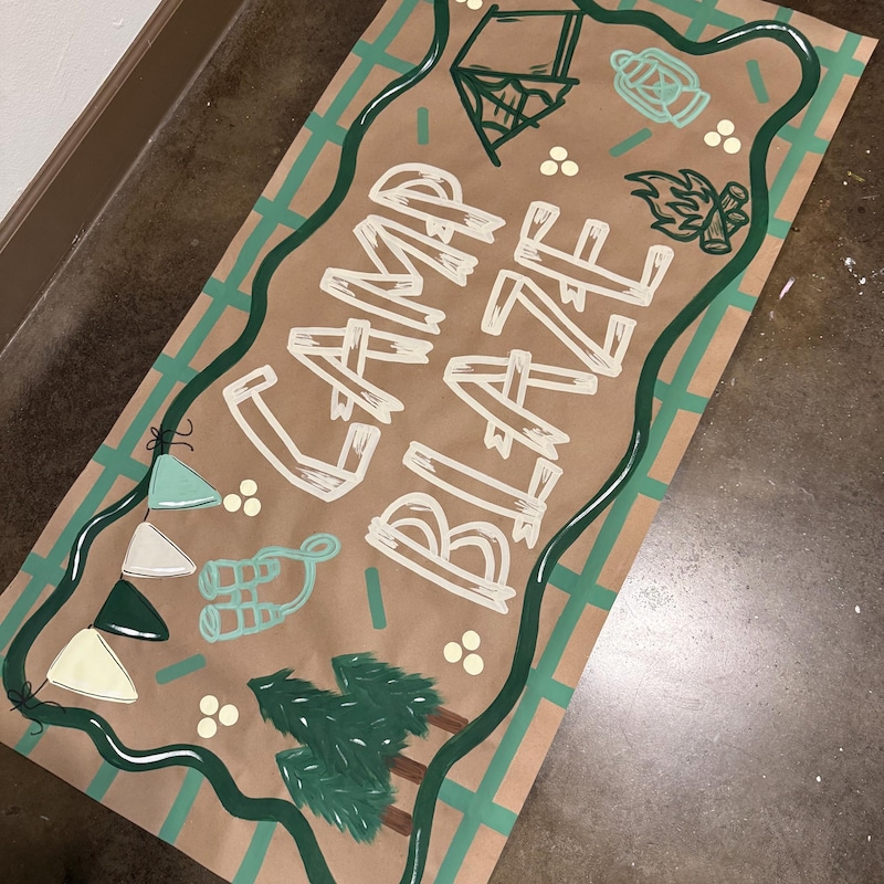Wood Theme Painted Banner - Etsy