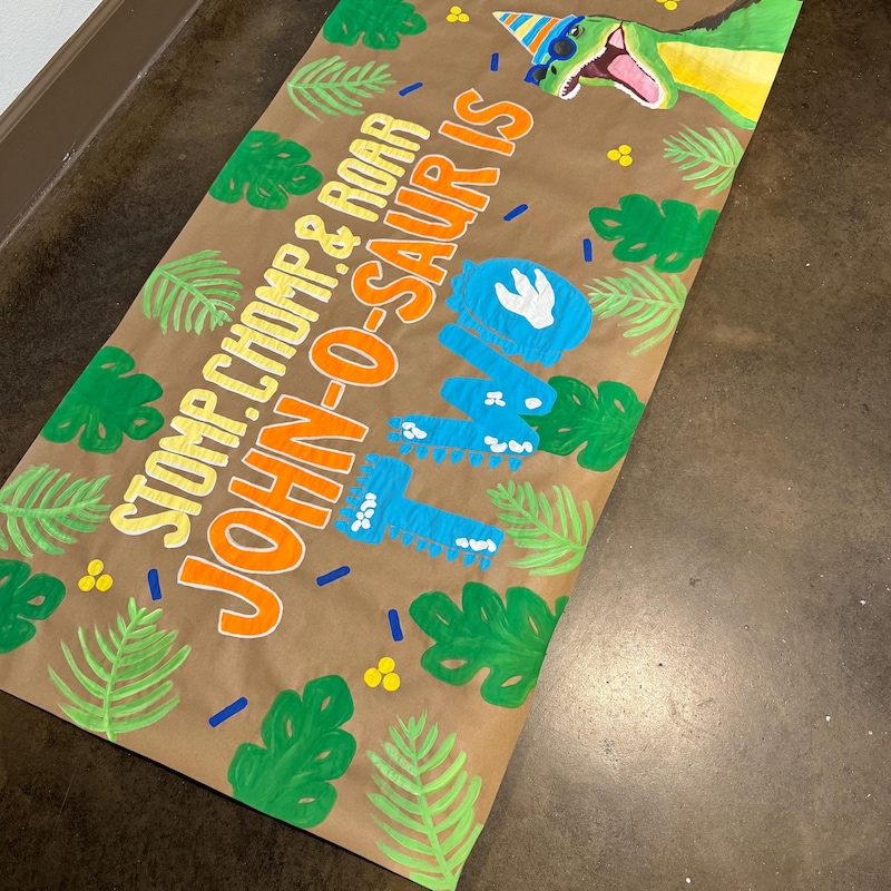 Dinosaur Banner - Etsy