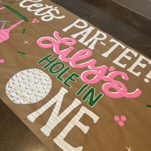 Custom Hand-painted Birthday Party Banner Golf Party Hole in One Let’s ...