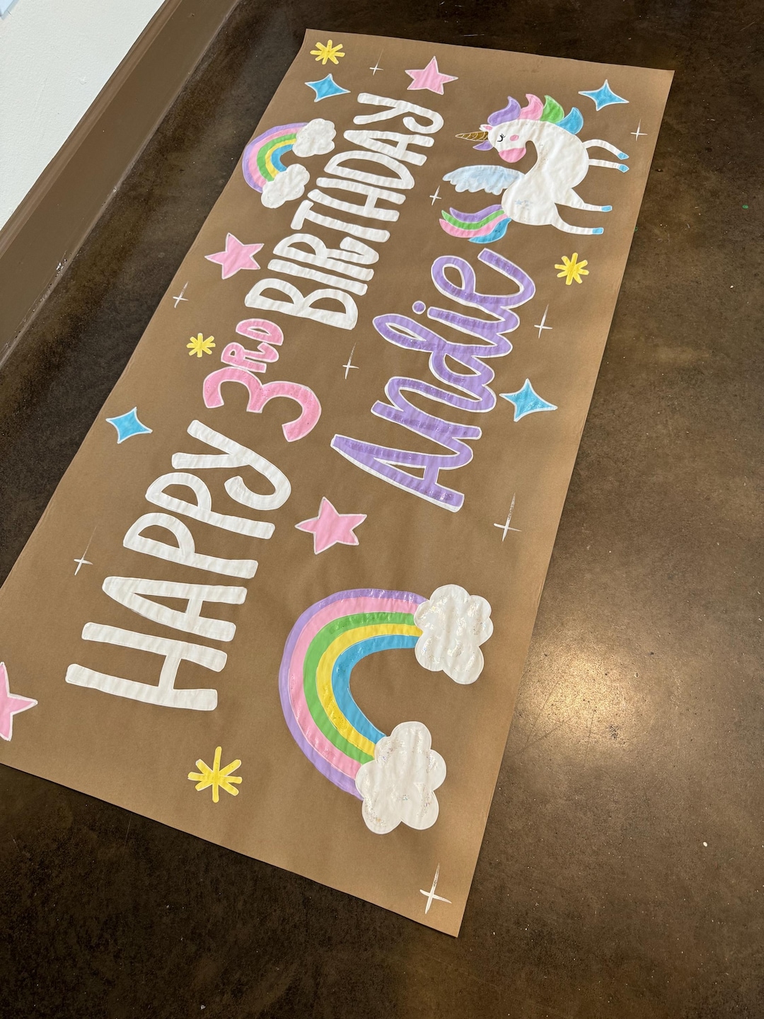 Custom Hand-painted Birthday Party Banner, Unicorn Party, Unicorn ...