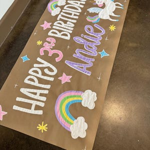 Custom Hand-painted Birthday Party Banner, Unicorn Party, Unicorn ...
