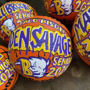 Custom Hand Painted Basketball Player Coach Senior Gift Painted Sports ...