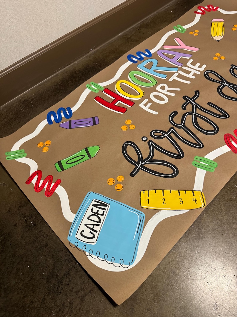 Custom Hand-painted First Day of School Banner - Etsy