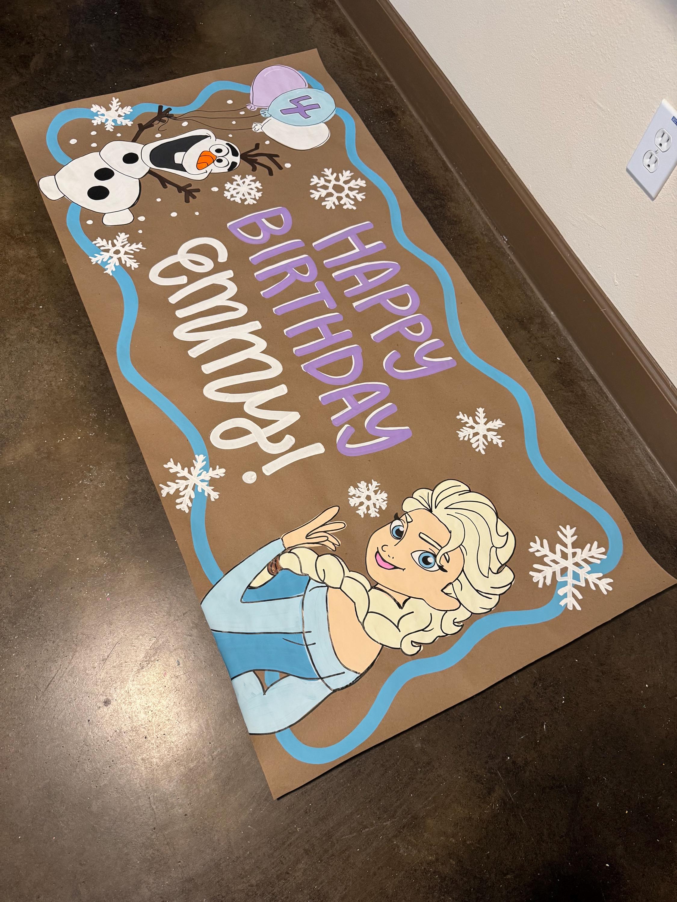 Custom Hand-painted Frozen Birthday Party Banner - Etsy