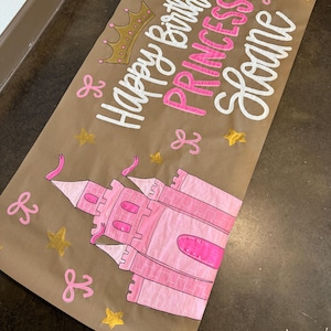 Custom Hand-painted Birthday Party Banner, Princess Party, Castle Party ...