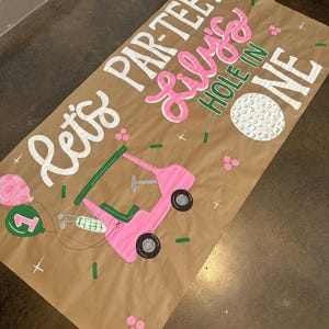 Custom Hand-painted Birthday Party Banner Golf Party Hole in One Let’s ...