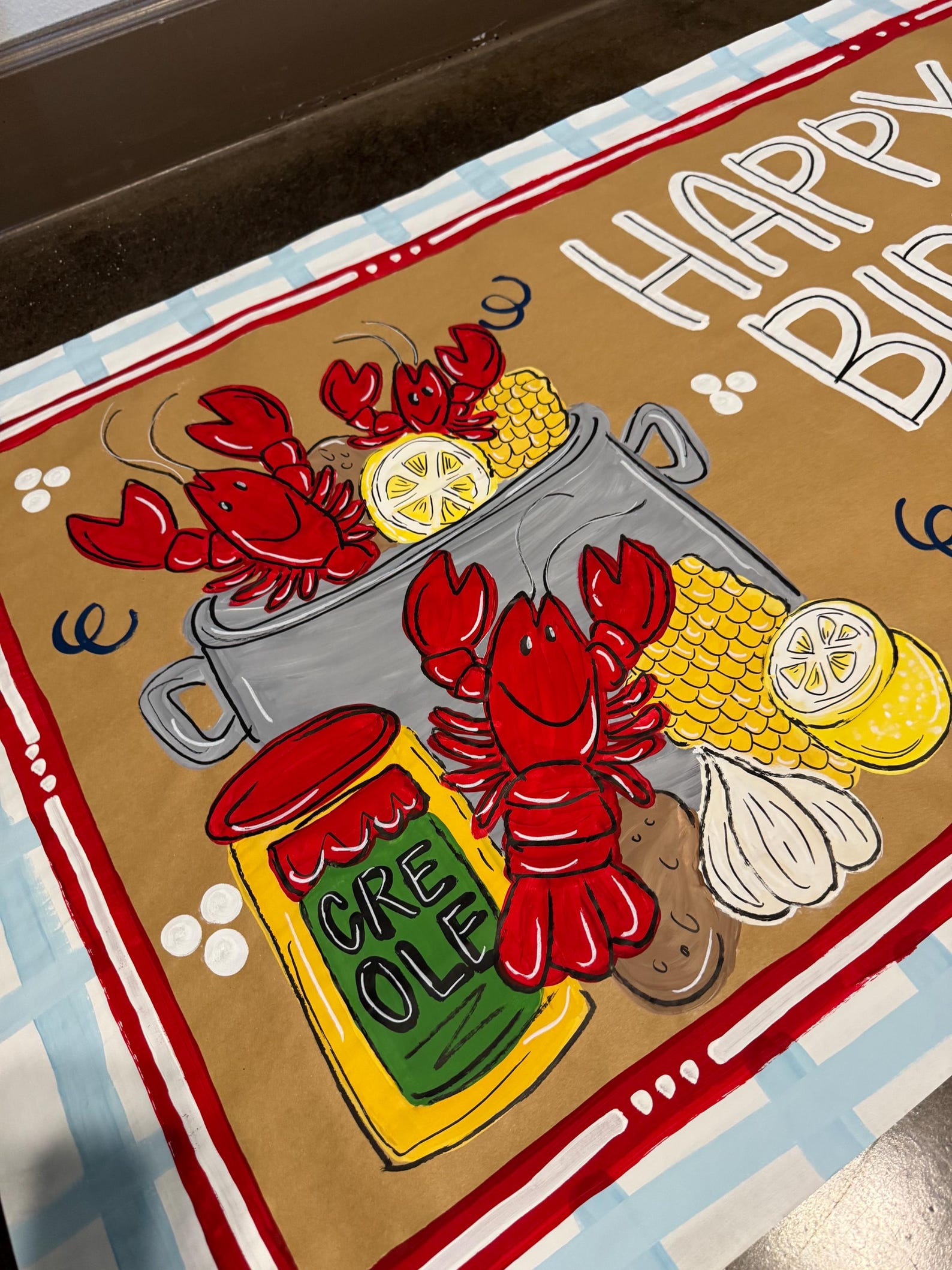Custom Hand-painted Crawfish Party Banner Crawfish Boil Crawfish Party ...