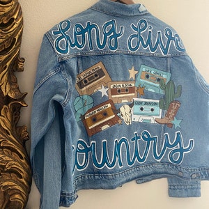 Custom Hand-painted Cassette Tape Denim Jacket - Etsy