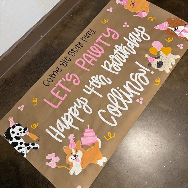 Brown Paper Birthday Sign - Etsy