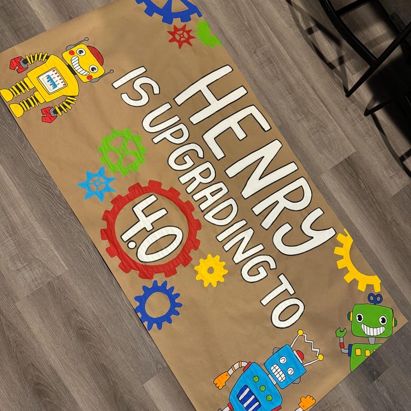 Robot Banner - Etsy