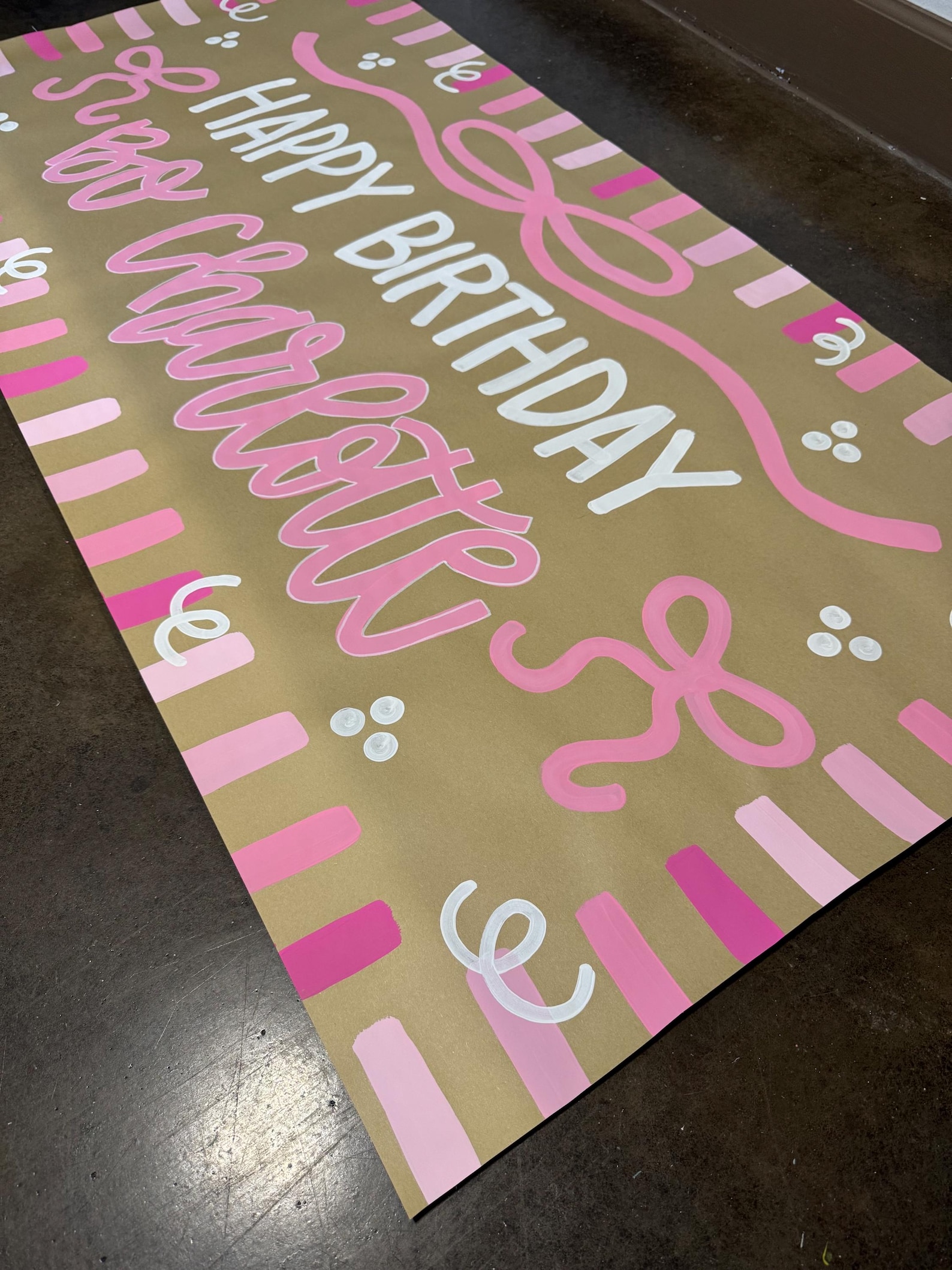 Custom Hand-painted Birthday Party Banner, Girly Birthday Banner, Kraft ...