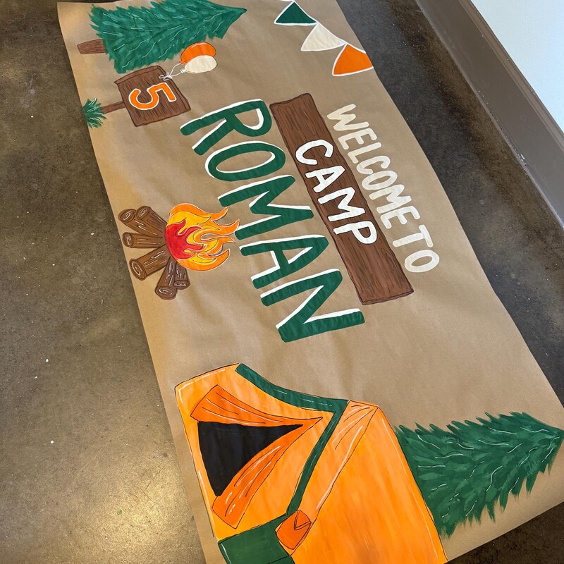 Camp Hand Painted Banner - Etsy