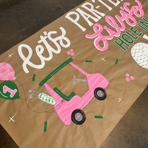Custom Hand-painted Birthday Party Banner Golf Party Hole in One Let’s ...